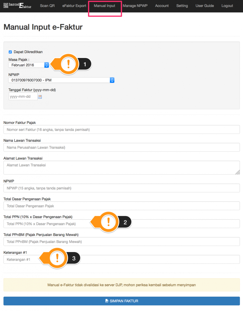 Update 1 Februari 2016 – PANDUAN SCAN E-FAKTUR